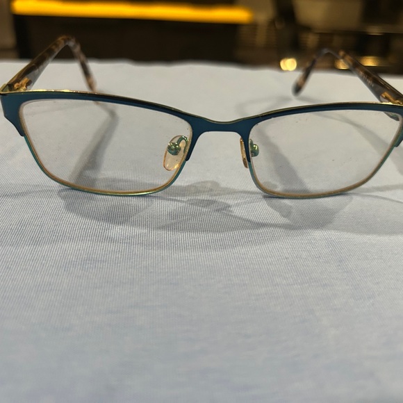 phoebe | Accessories | Phoebe Blue And Gold Eyeglasses Frame Only ...